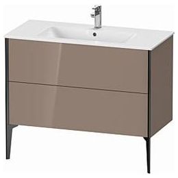 Duravit XViu Waschtisch-Unterschrank XV44830B286 101 x 59,4 x 48 cm, cappucino hochglanz, 2 Auszüge, stehend, schwarz matt