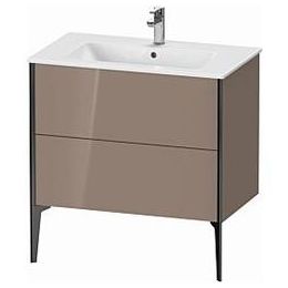 Duravit XViu Waschtisch-Unterschrank XV44820B286 81 x 59,4 x 48 cm, cappucino hochglanz, 2 Auszüge, stehend, schwarz matt