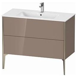 Duravit XViu Waschtisch-Unterschrank XV44830B186 101 x 59,4 x 48 cm, cappucino hochglanz, 2 Auszüge, stehend, champagner matt