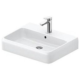 Duravit Qatego Waschtisch 2382600000 60 x 47 cm, weiß Hochglanz, mit Hahnloch, Überlauf, Hahnlochbank