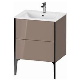 Duravit XViu Waschtisch-Unterschrank XV44810B286 61 x 59,4 x 48 cm, cappucino hochglanz, 2 Auszüge, stehend, schwarz matt