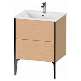 Duravit XViu Waschtisch-Unterschrank XV44810B212 61 x 59,4 x 48 cm, eiche gebürstet, 2 Auszüge, stehend, schwarz matt