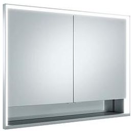 KEUCO Royal Lumos Spiegelschrank 14314171304 1000 x 735 x 165 mm, Wandeinbau, silber-eloxiert, Spiegelheizung, 2 kurze Türen