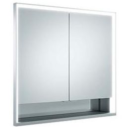 KEUCO Royal Lumos Spiegelschrank 14317171305 700 x 735 x 165 mm, Wandeinbau, silber-eloxiert, Spiegelheizung, 2 kurze Türen