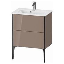 Duravit XViu Waschtisch-Unterschrank XV44880B286 61 x 59,4 x 39 cm, cappucino hochglanz, 2 Auszüge, stehend, schwarz matt