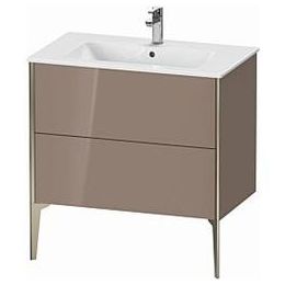 Duravit XViu Waschtisch-Unterschrank XV44820B186 81 x 59,4 x 48 cm, cappucino hochglanz, 2 Auszüge, stehend, champagner matt