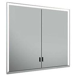 KEUCO Royal Lumos Spiegelschrank 14312172303 800 x 735 x 165 mm, Wandeinbau, silber-eloxiert, 2 lange Türen