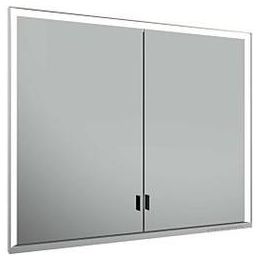 KEUCO Royal Lumos Spiegelschrank 14313172303 900 x 735 x 165 mm, Wandeinbau, silber-eloxiert, 2 lange Türen