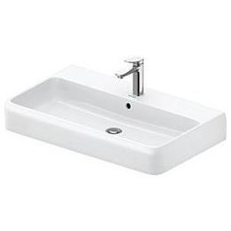 Duravit Qatego Waschtisch 2382800000 80 x 47 cm, weiß Hochglanz, mit Hahnloch, Überlauf, Hahnlochbank