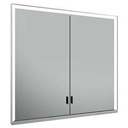 KEUCO Royal Lumos Spiegelschrank 14312172301 Wandeinbau, silber-eloxiert, verdecktes Ablagefach, 800 x 735 x 165 mm