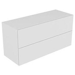 KEUCO Edition 11 Sideboard 31327180100 140 x 70 x 53,5 cm, mit LED-Beleuchtung, Lack Seidenmatt, Glas Cashmere klar