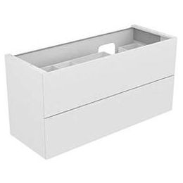 KEUCO Edition 11 Waschtischunterschrank 31269570100 140 x 70 x 53,5 cm, mit LED-Beleuchtung, Lack Seidenmatt, Glas Schwarz