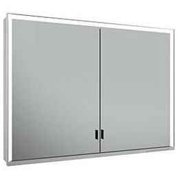 KEUCO Royal Lumos Spiegelschrank 14304172301 Wandvorbau, silber-eloxiert, verdecktes Ablagefach, 1000 x 735 x 165 mm