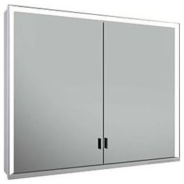 KEUCO Royal Lumos Spiegelschrank 14303172301 Wandvorbau, silber-eloxiert, verdecktes Ablagefach, 900 x 735 x 165 mm