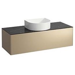 Laufen Sonar Schubladenelement/Sideboard H4054210341401 117,5x34x45,5cm, Ausschnitt Mitte, Gold/Nero Marquina