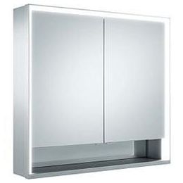 KEUCO Royal Lumos Spiegelschrank 14307171301 Wandvorbau, silber-eloxiert, offenes Ablagefach, 700 x 735 x 165 mm