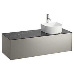 Laufen Sonar Schubladenelement/Sideboard H4054270341421 117,5x34x45,5cm, Ausschnitt rechts, mit Hahnloch, Titan/Nero Marquina