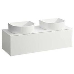 Laufen Sonar Schubladenelement/Sideboard H4054240341701 117,5x34x45,5cm, Ausschnitt links/rechts, Weiß matt