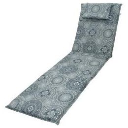 Doppler Lyra Liegenauflage, grau gemustert, Polyester, 200 x 60 x 7 cm, mit Kopfkissen und Reißverschluss