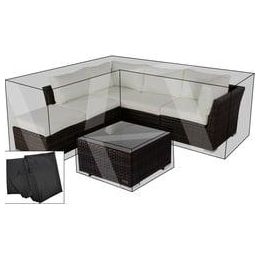 OUTFLEXX Premium Abdeckhauben Set für Lounge: 7759-BOX-B (gestellt als Ecklounge), schwarz, wasserbeständig