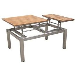 OUTFLEXX Multifunktionstisch, natur, FSC-Teak / Edelstahl, Platten mehrfach verstellbar