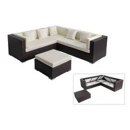 OUTFLEXX Gartenlounge, braun, Polyrattan, 6 Personen, wasserfeste Kissenbox