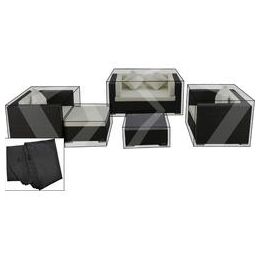 OUTFLEXX Premium Abdeckhauben Set für Lounge theBox-B: 1298/ 1299/ 16066, schwarz, wasserbeständig