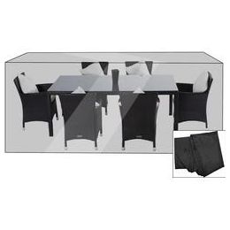 OUTFLEXX Premium Abdeckhaube für Garten-Essgruppeen, schwarz, 202x124x83 cm, wasserbeständig