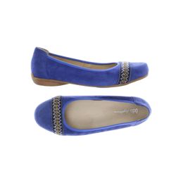 Ulla Popken Damen Ballerinas, blau, Gr. 41