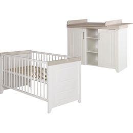 Babymöbel-Set Roba "Felicia" Gr. 2-teilig + ohne Matratze, B/H: 70 cm x 140 cm, weiß Baby Schlafzimmermöbel-Sets im Landhausstil - Gitterbett: umbaubar & höhenverstellbar