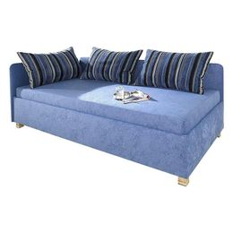 Polsterliege Maintal, B:96cm L:206cm, blau, 100% Polyester, Komplettbetten, inkl. Bettkasten, Liege mit Umbau