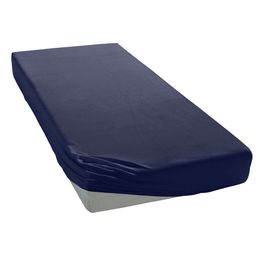 Spannbettlaken Elegante, blau, Mako-Jersey, Obermaterial: 97% Baumwolle, 3% Elasthan, Bettlaken, "Uni Zwirn-Jersey", aus hochwertigem Garn
