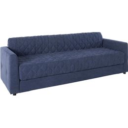 Schlafsofa Inosign, B:226cm H:78cm T:86cm, blau, Kinderzimmer, Sofas, "Kelly", Topper inklusive; mit Federkern, Bezug ist abnehmbar