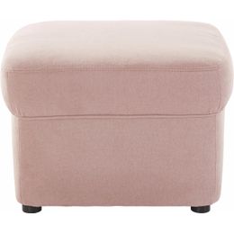 Polsterhocker DOMO collection, B:61cm H:40cm T:61cm, rosa, Microfaser PRIMABELLE (100% Polyester) / Struktur (90% Polyester; 10%