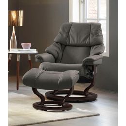 Relaxsessel stressless, B:75cm H:96cm T:75cm, grau, Leder BATICK: BATICK ist ein leicht korrigiertes, durchgefärbtes und genarbtes Möbelleder, bei