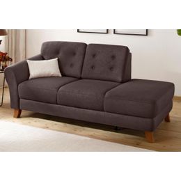 Recamiere Home Affaire, B:194cm H:89cm T:92cm, braun, Luxus-Microfaser Lederoptik (100% Polyester);Struktur weich ( 97% Polyester, 3%
