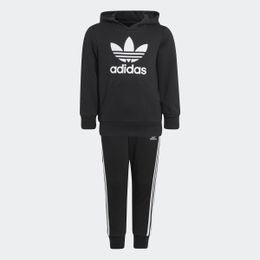 Trainingsanzug adidas originals "ADICOLOR HOODIE" Gr. 104, schwarz-weiß (black, white) Kinder Sportanzüge