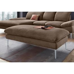 Hocker W.Schillig, B:151cm H:45cm T:71cm, braun, Chenille-Flachgewebe R66 (85% Polyester, 15% Nylon);Longlife Xtra-Leder Z59: Glattleder mit
