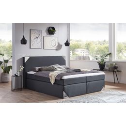 Boxspringbett, B:215cm L:210cm, grau, Westfalia Schlafkomfort, Bezug Bett: Feinstruktur 100% Polyester;Matratze: Kaltschaum mit Bezug 100%