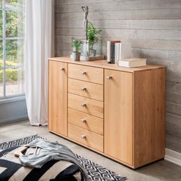 Kombikommode Wiemann, B:141cm H:86cm T:43cm, braun, Holz teilmassiv, Schlafzimmer, Sideboards, "Kiruna", vormontiert