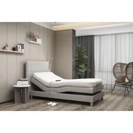 Boxbett, B:138cm L:211cm, grau, Westfalia Schlafkomfort, Bezug Bett: Microvelours (100% Polyester);Kaltschaummatraze: 100% Polyester, abnehmbar und
