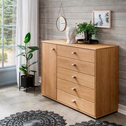Kombikommode Wiemann, B:120cm H:86cm T:43cm, braun, Holz teilmassiv, Schlafzimmer, Sideboards, "Kiruna", vormontiert