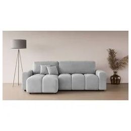 Ecksofa Inosign "Reaboro" Sofas Gr. B/H/T: 233cm x 88cm x 142cm, Chenille, Recamiere beidseitig montierbar, mit Bettfunktion und Bettkasten, grau (hellgrau) L-Form