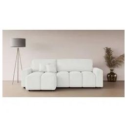 Ecksofa Inosign "Reaboro" Sofas Gr. B/H/T: 233cm x 88cm x 142cm, Struktur, Recamiere beidseitig montierbar, mit Bettfunktion und Bettkasten, beige (creme) L-Form