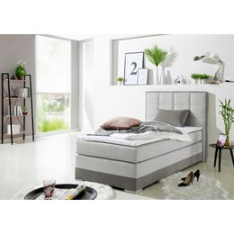 Boxspringbett Inosign, B:103cm L:210cm, grau, Komplettbetten, inklusive Topper und Wendekissen