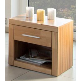 Nachtkonsole Home Affaire "Triest" Sideboards Gr. B/H/T: 45 cm x 45 cm x 42 cm, beige (kernbuche) 1 mit Schublade, Breite 45 cm