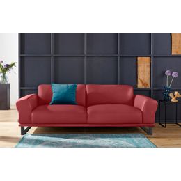 2,5-Sitzer W.Schillig, B:232cm H:78cm T:94cm, rot, Sofas, "montanaa", mit Metallkufen in Schwarz pulverbeschichtet, Breite 232 cm