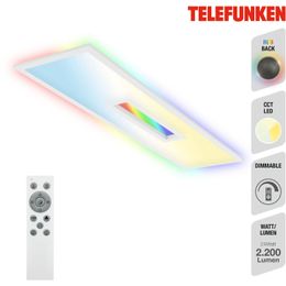 Panel Telefunken "CCT LED CENTERBACK" Lampen weiß (alu chrom weiß) Telefunken RGB, Backlight, CCT, inkl. Fernbedienung, dimmbar, 100x25x6,3 cm