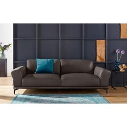 2,5-Sitzer W.Schillig, B:232cm H:78cm T:94cm, braun, Sofas, "montanaa", mit Metallfüßen in Schwarz pulverbeschichtet, Breite 232 cm