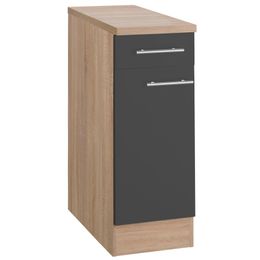 Unterschrank Optifit, B:30cm H:85cm T:60cm, grau, K&uuml;che, Schr&auml;nke, "Kalmar", Breite 30 cm